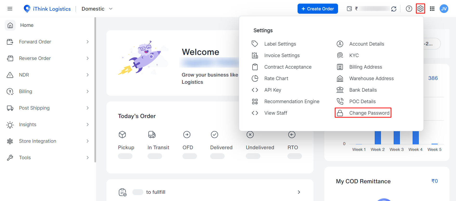 iThink Logistics — Knowledge base — How to change the password for your ...